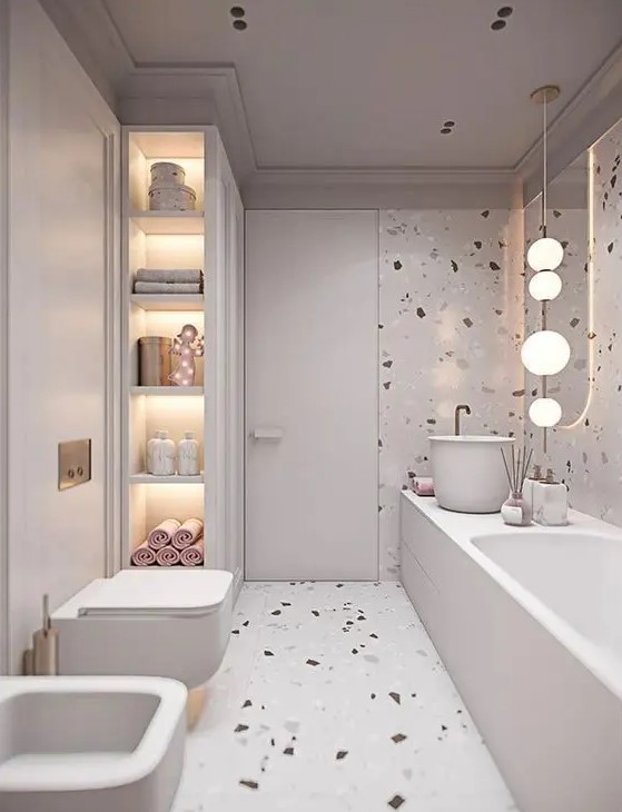 63 Eye-Catching Terrazzo Bathroom Decor Ideas - DigsDigs