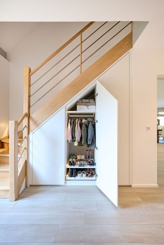 66 Smart Built-In Staircase Storage Ideas - DigsDigs