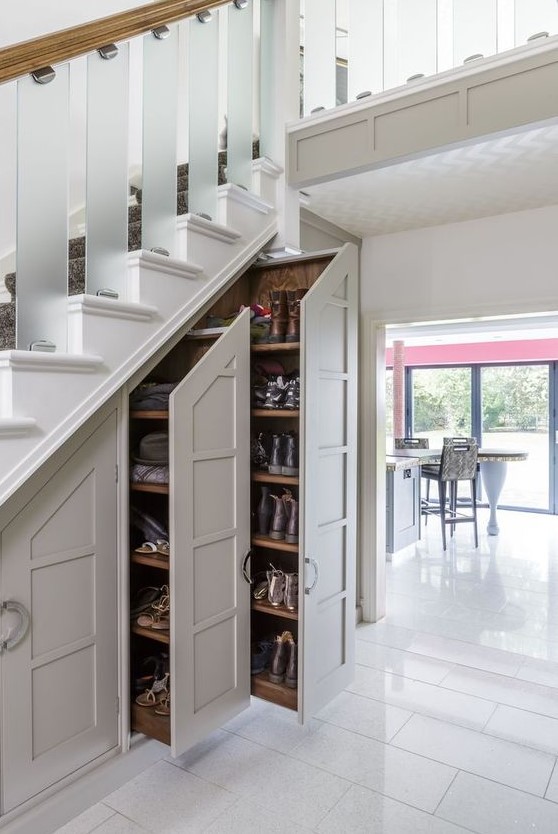 66 Smart Built-In Staircase Storage Ideas - DigsDigs