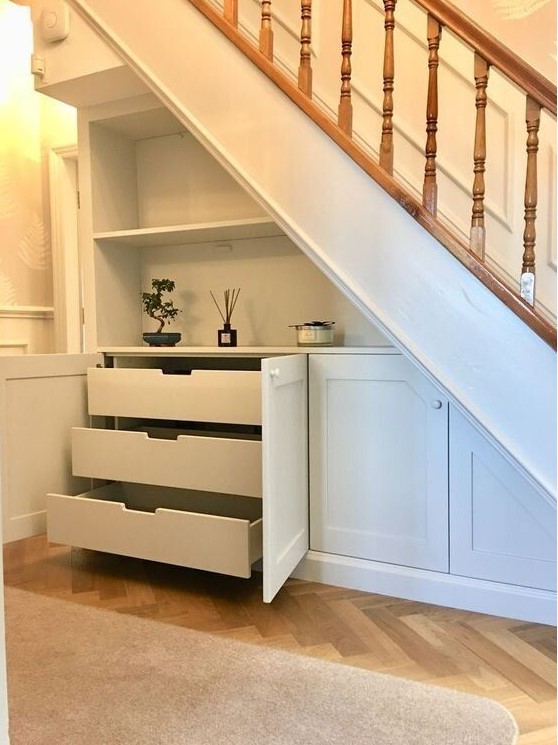 66 Smart Built-In Staircase Storage Ideas - DigsDigs