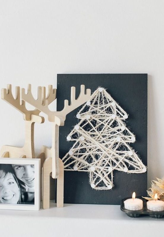 59 Inspiring Christmas String Art Decor Ideas - DigsDigs