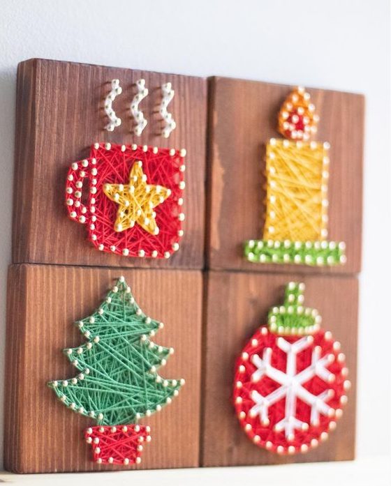 59 Inspiring Christmas String Art Decor Ideas - DigsDigs