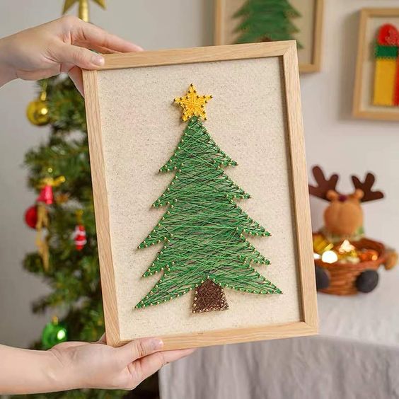 59 Inspiring Christmas String Art Decor Ideas - DigsDigs