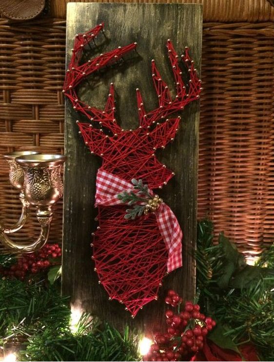 59 Inspiring Christmas String Art Decor Ideas - DigsDigs