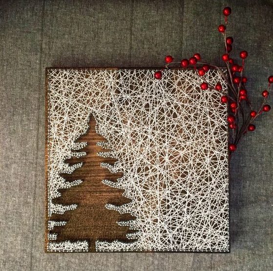 59 Inspiring Christmas String Art Decor Ideas - DigsDigs