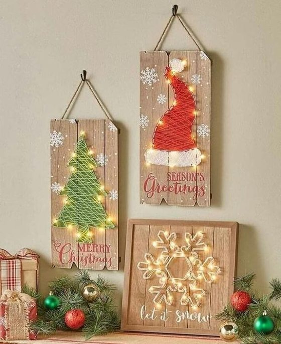 59 Inspiring Christmas String Art Decor Ideas - DigsDigs