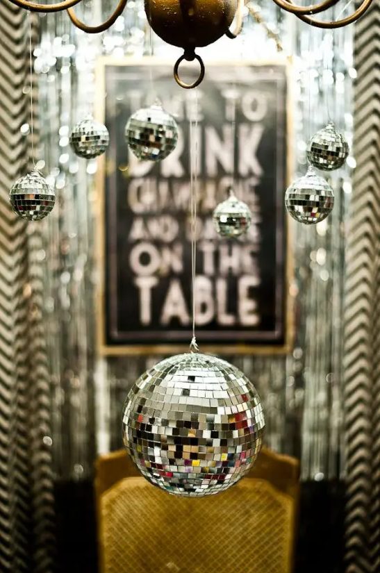58 Shiny Disco Ball NYE Party Decor Ideas - DigsDigs