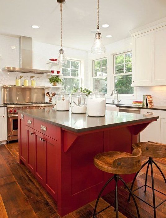 Inspiring Red Kitchen Island Gallery