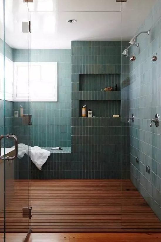 60 Trendy Stacked Tile Ideas For Bathrooms - DigsDigs