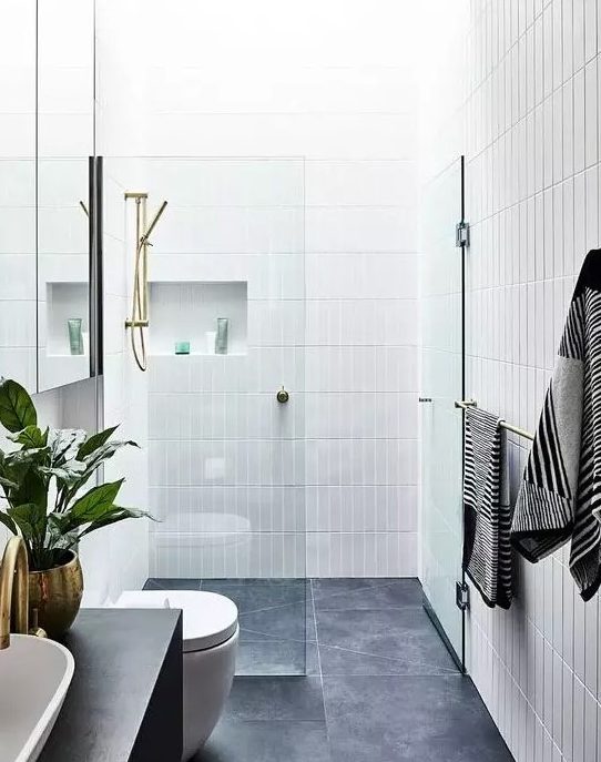 60 Trendy Stacked Tile Ideas For Bathrooms - DigsDigs