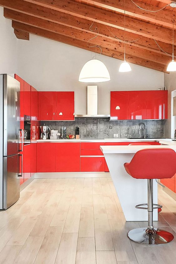 57 Bold Red Kitchen Decor Ideas That Wow - DigsDigs