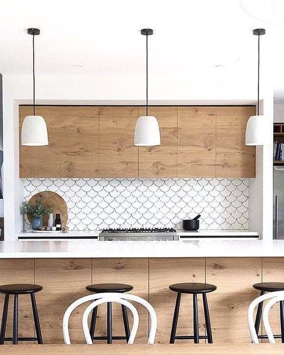 52 Eye-Catchy Kitchen Fish Scale Tile Ideas - DigsDigs