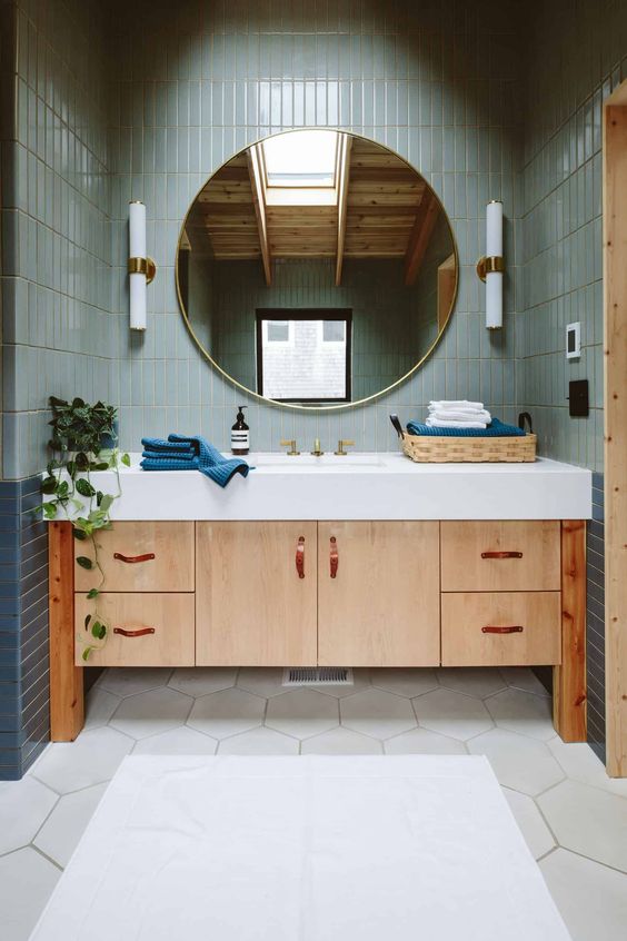 60 Trendy Stacked Tile Ideas For Bathrooms - DigsDigs