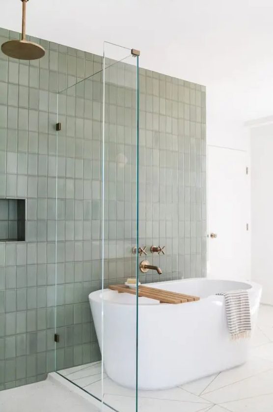 60 Trendy Stacked Tile Ideas For Bathrooms - DigsDigs