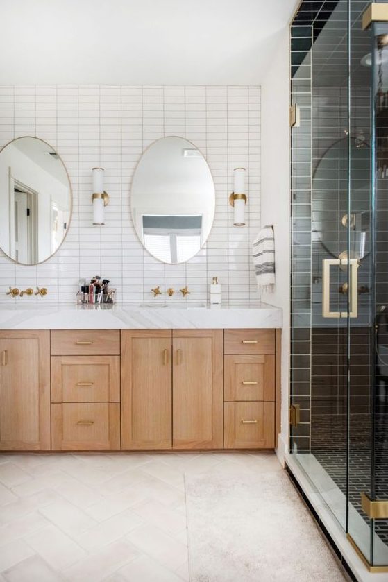 60 Trendy Stacked Tile Ideas For Bathrooms - DigsDigs