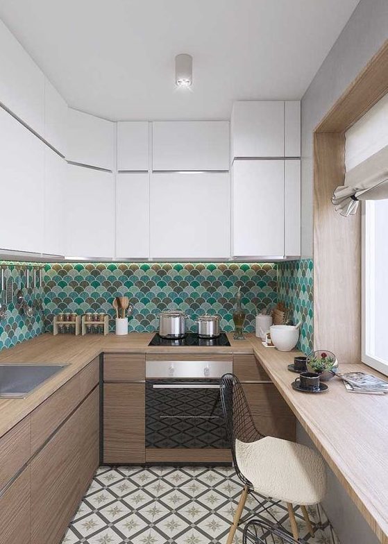 52 Eye-Catchy Kitchen Fish Scale Tile Ideas - DigsDigs