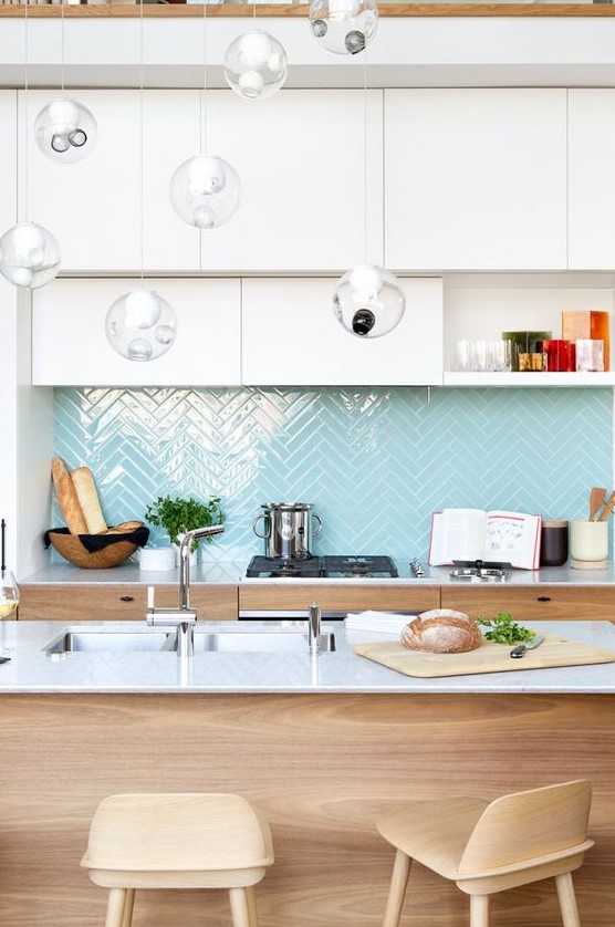 70 Eye-Catchy Herringbone Tile Backsplashes - DigsDigs