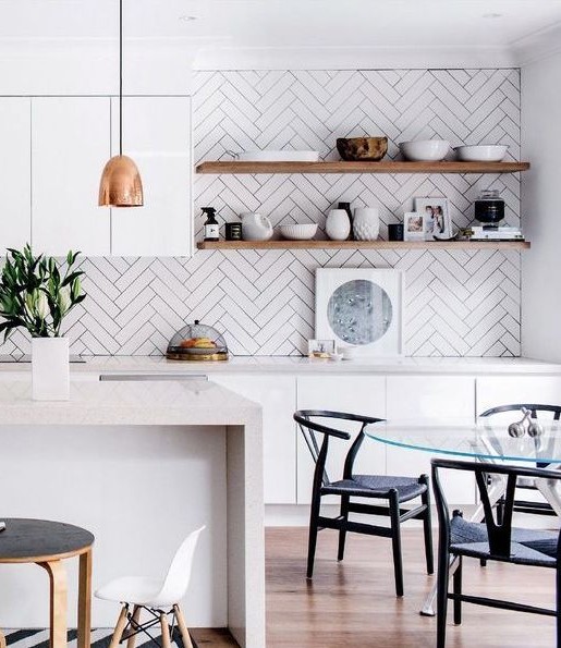 70 Eye-Catchy Herringbone Tile Backsplashes - DigsDigs