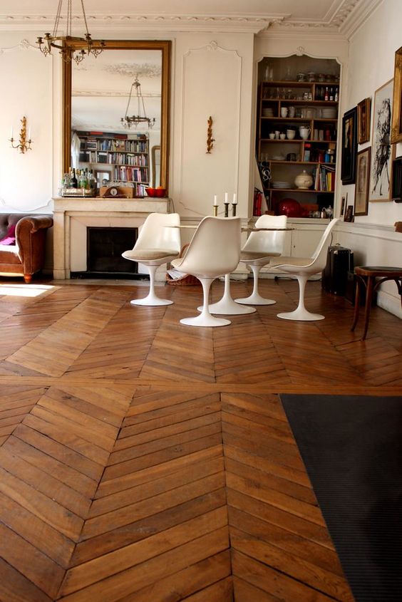 57 Elegant And Chic Chevron Flooring Ideas - DigsDigs