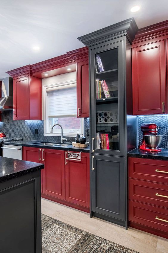 49 Sophisticated Burgundy Kitchen Decor Ideas - DigsDigs
