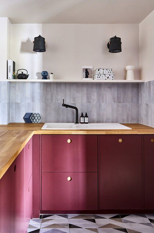 49 Sophisticated Burgundy Kitchen Decor Ideas - DigsDigs