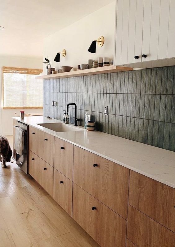 61 Trendy Kitchen Stacked Tile Ideas - DigsDigs