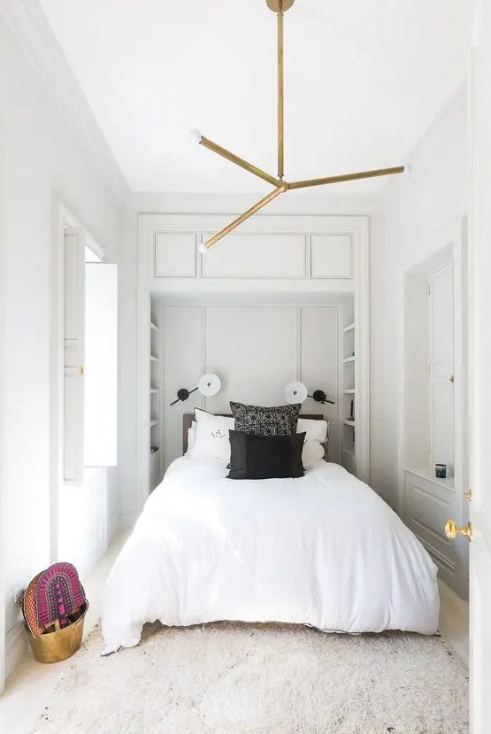 66 Smart Narrow Bedroom Decor Ideas - DigsDigs