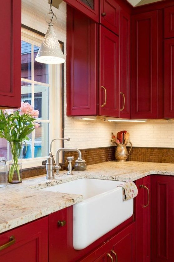 49 Sophisticated Burgundy Kitchen Decor Ideas - DigsDigs