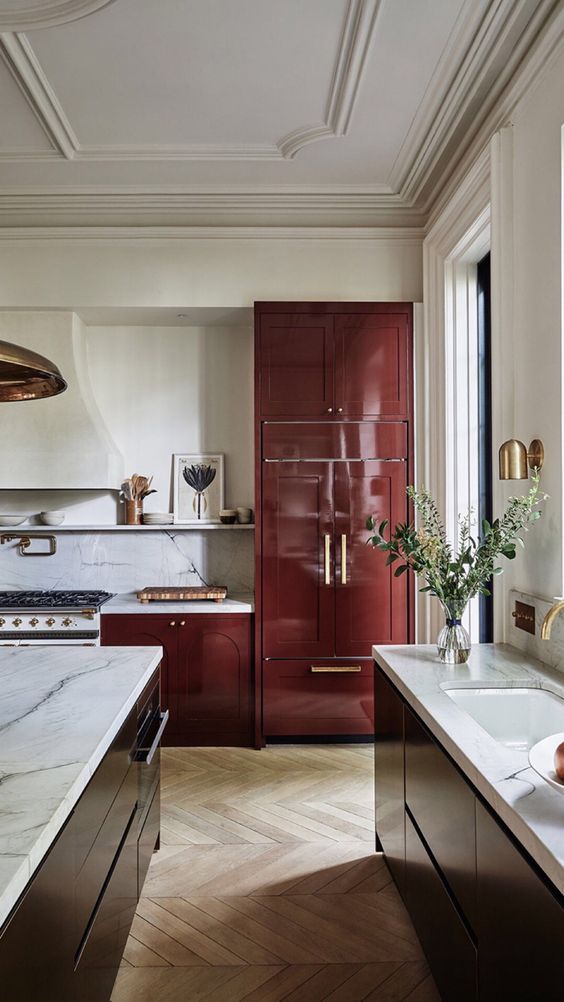 49 Sophisticated Burgundy Kitchen Decor Ideas - DigsDigs