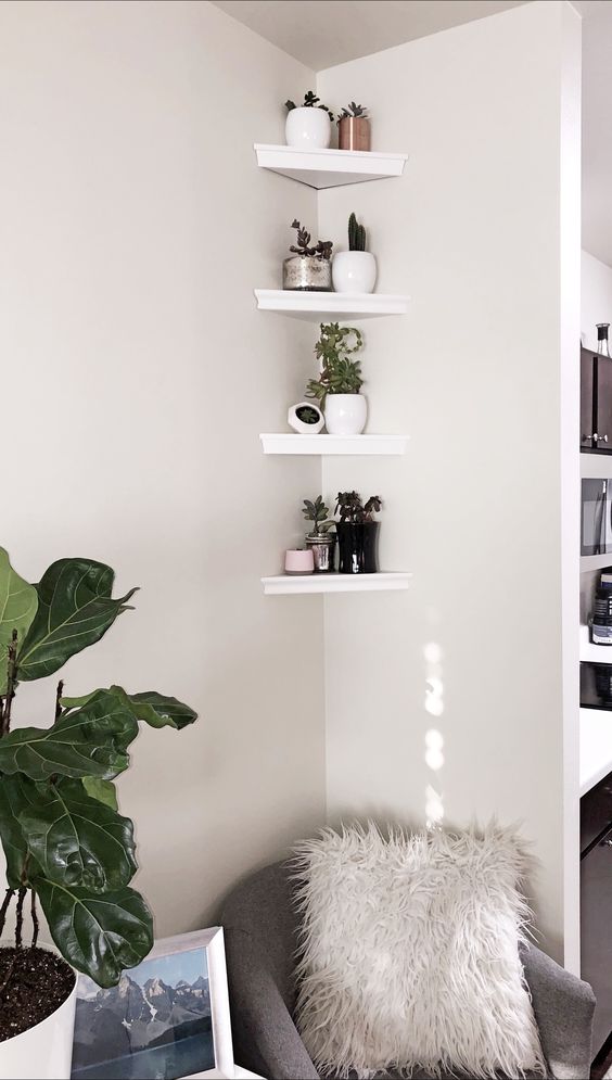 64 Space-Saving Corner Shelves Ideas - DigsDigs