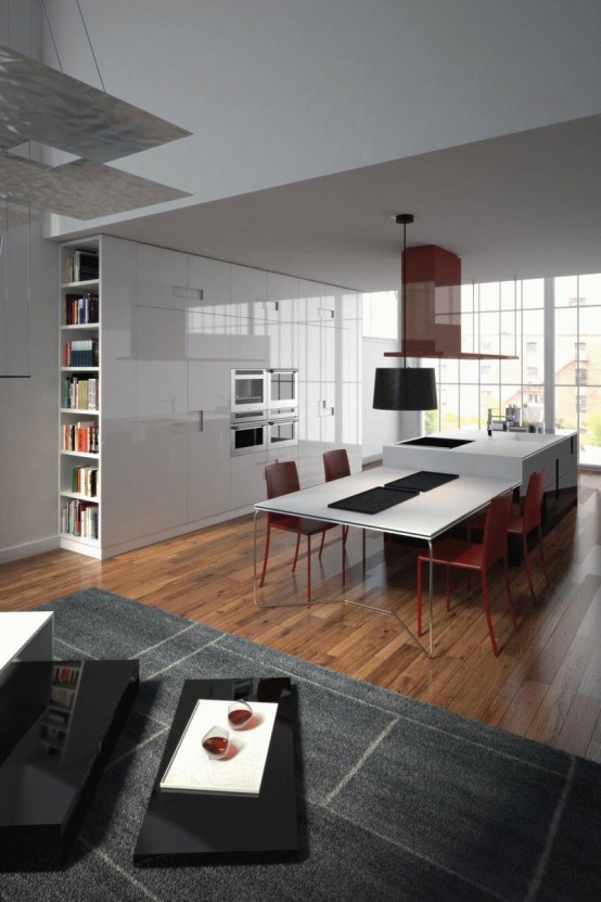 New Modern Kitchen Design - Carré by Ernestomeda - DigsDigs
