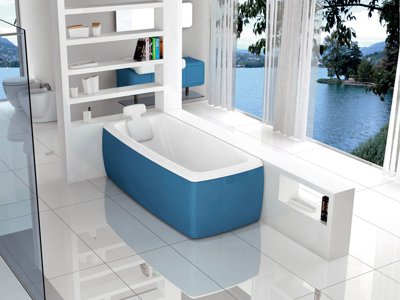 New Modern Blue Bathtub - Lucky Color by BluBleu - DigsDigs