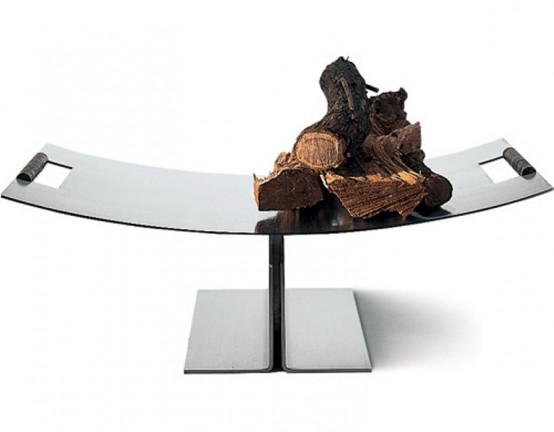 Amazing Minimalist Fireside Log Stand - DigsDigs
