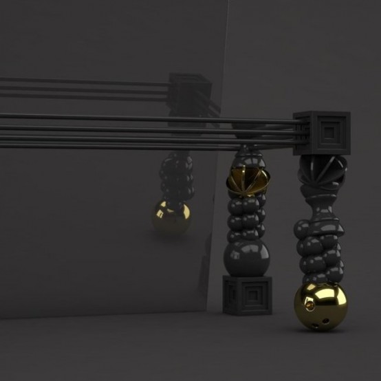 Art Deco Dining Table With Unusual Legs - DigsDigs