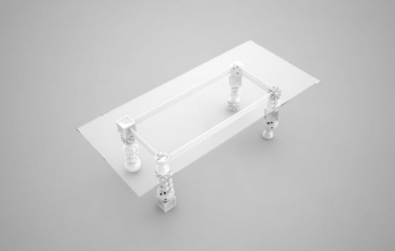 Art Deco Dining Table With Unusual Legs - DigsDigs