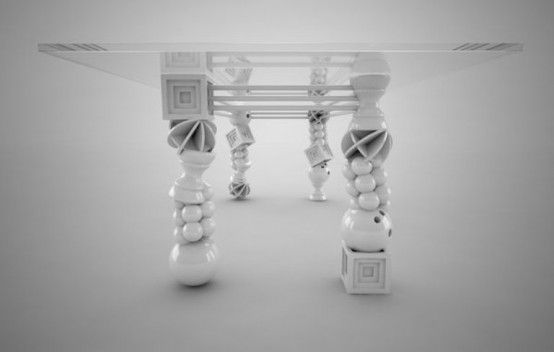 Art Deco Dining Table With Unusual Legs - DigsDigs