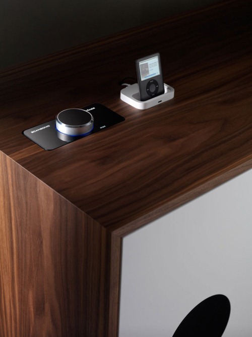 A Console Unit And A Desk With Built-In Audio - DigsDigs