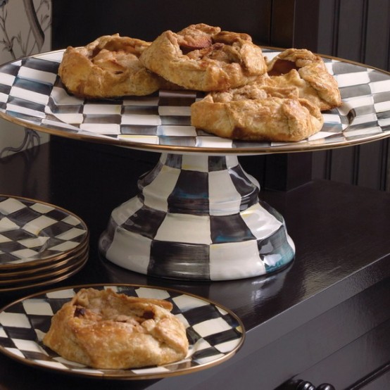 Black And White Courtly Check Tableware And Textile Collection - DigsDigs
