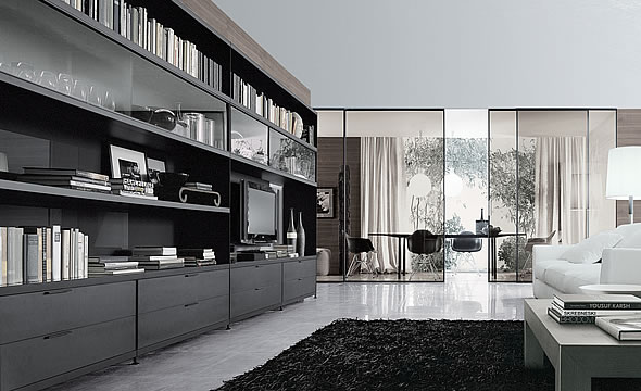 Bookcases for Living Room by Rimadesio - DigsDigs