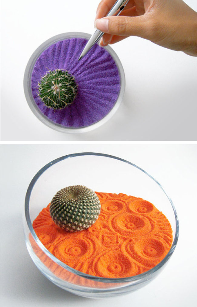 Colorful Zen Gardens With Cactuses You Can Modify - DigsDigs