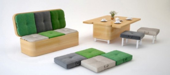 Convertible Sofa That Changes Into A Dining Table - DigsDigs