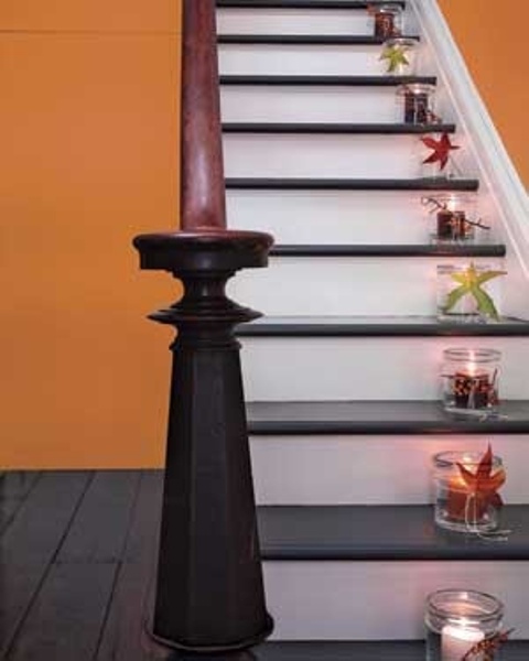 Fall Decorations For Staircase Lights