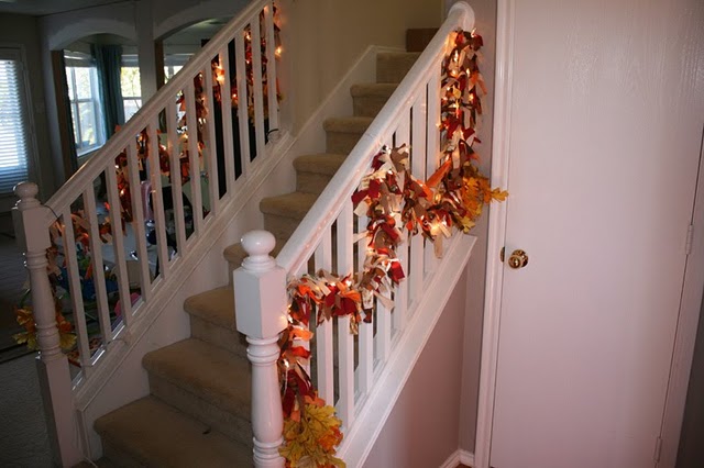 Fall Decorations For Staircase Lights