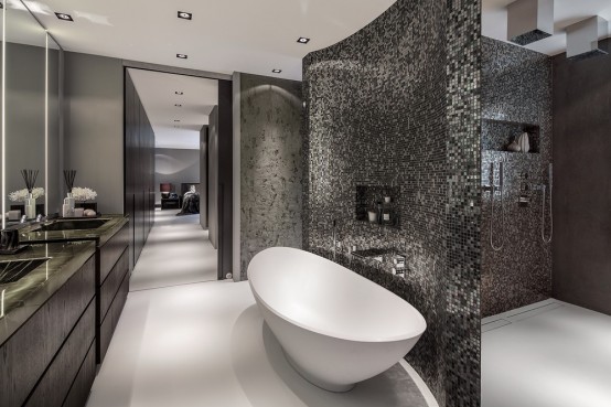 Dramatic Rotterdam Villa Design In Dark Shades - DigsDigs
