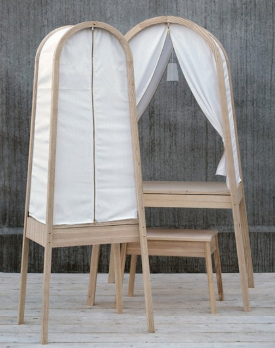 Exquisite Time Flies Desk With A Fabric Canopy - DigsDigs