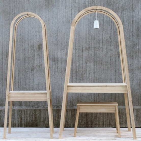 Exquisite Time Flies Desk With A Fabric Canopy - DigsDigs