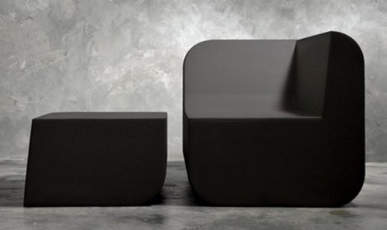 Functional Minimalist Seat And Side Table Of Foam - DigsDigs