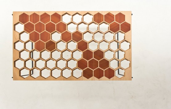 Honeycomb Coffee Table That Can Change Structure - DigsDigs