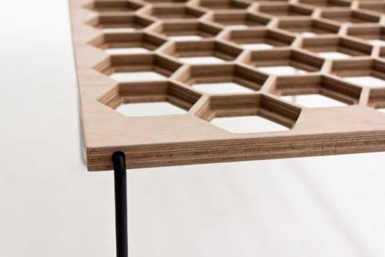 Honeycomb Coffee Table That Can Change Structure - DigsDigs