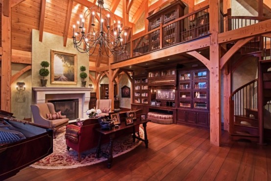Incredible Barn Mansion Of Wood And Stone In Utah - DigsDigs